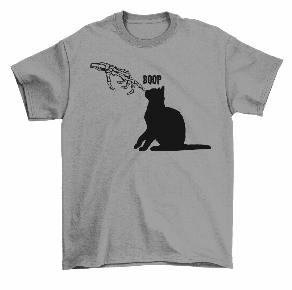 Skeleton Hand Boop Black Cat T-Shirt Men Women - Walmart.com