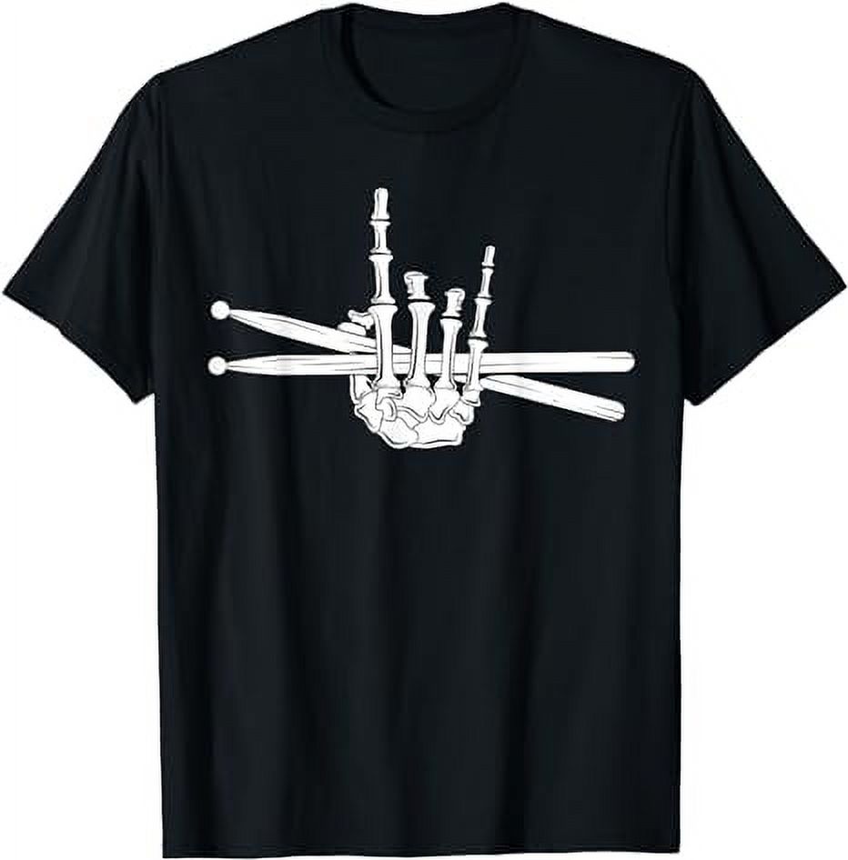 Skeleton Hand Drumsticks | Cool Drummer Gift | Drum Sticks T-Shirt ...