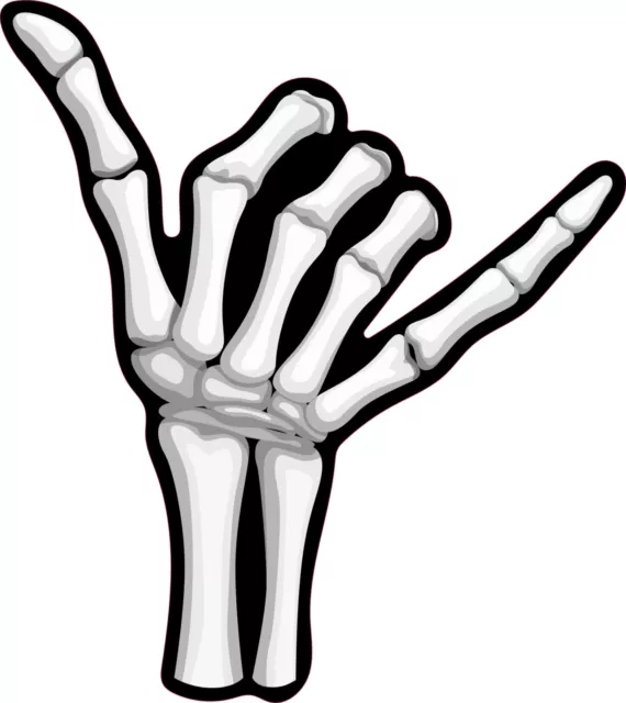 Skeleton Hand Hang Loose Sign Sticker Window Decal Phone Decal Water ...