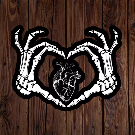 Skeleton Hand Heart Sticker Girlfriend Anniversary Gift Love Sticker ...