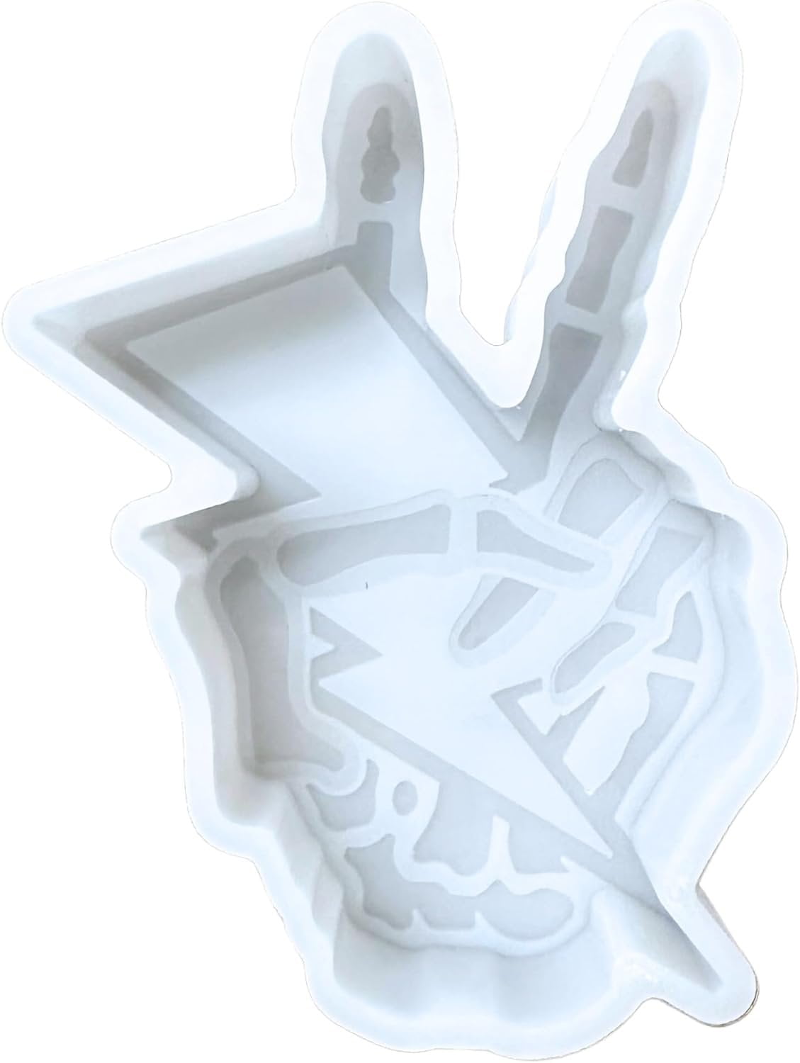 Skeleton Hand Holding Lightning Bolt Silicone Car Freshie Mold 4.25 x 3 ...