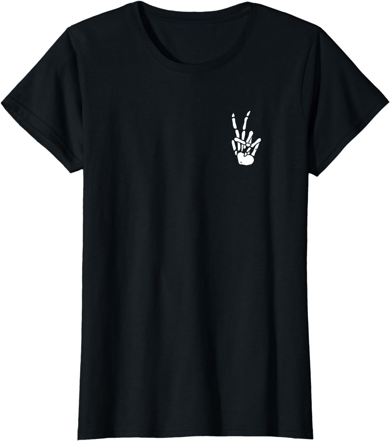 Skeleton Hand Peace Sign Bone T-Shirt - Walmart.com