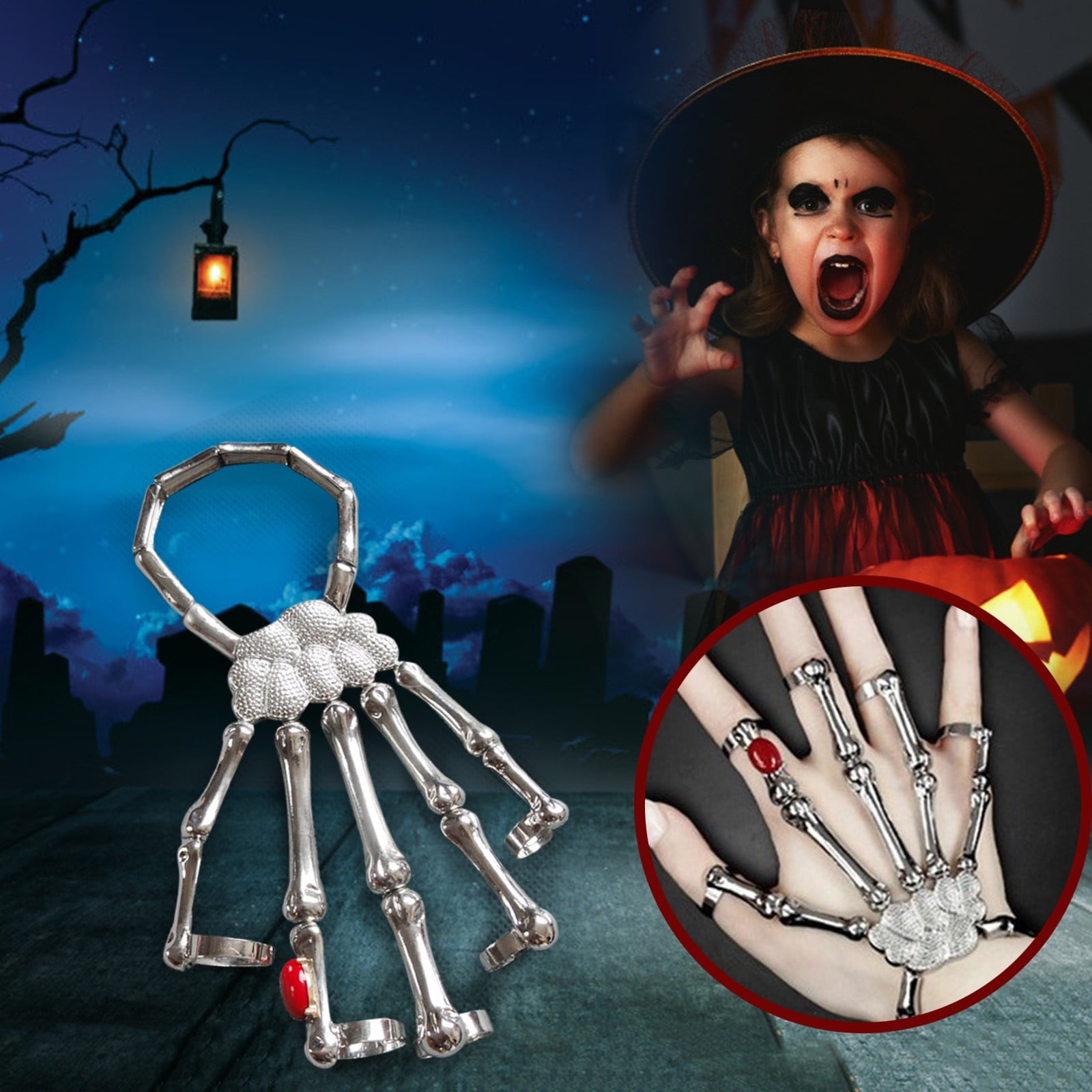 Skeleton Hand Ring Design For Nightclub Costume Accessories Halloween ...