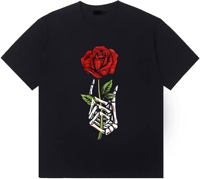Skeleton Hand Rose Graphic T Shirt, Unisex T Shirt, Gothic Floral T ...