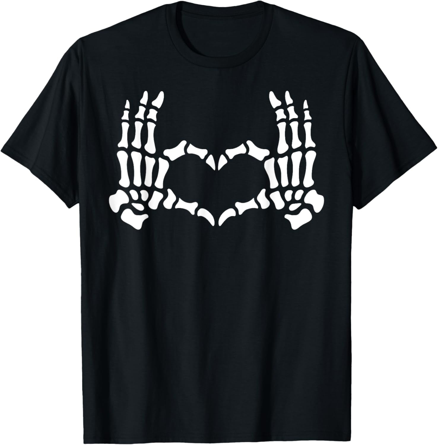 Skeleton Hands Heart Sign Retro Halloween Skeleton Hand Sign T-Shirt ...