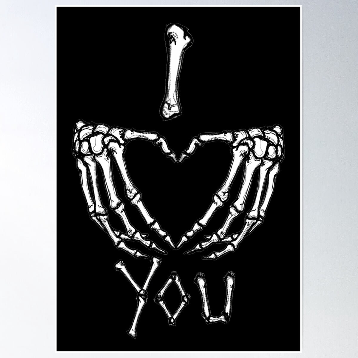Skeleton Hands Making A Heart Poster Wall Art, Modern Wall Decor For ...
