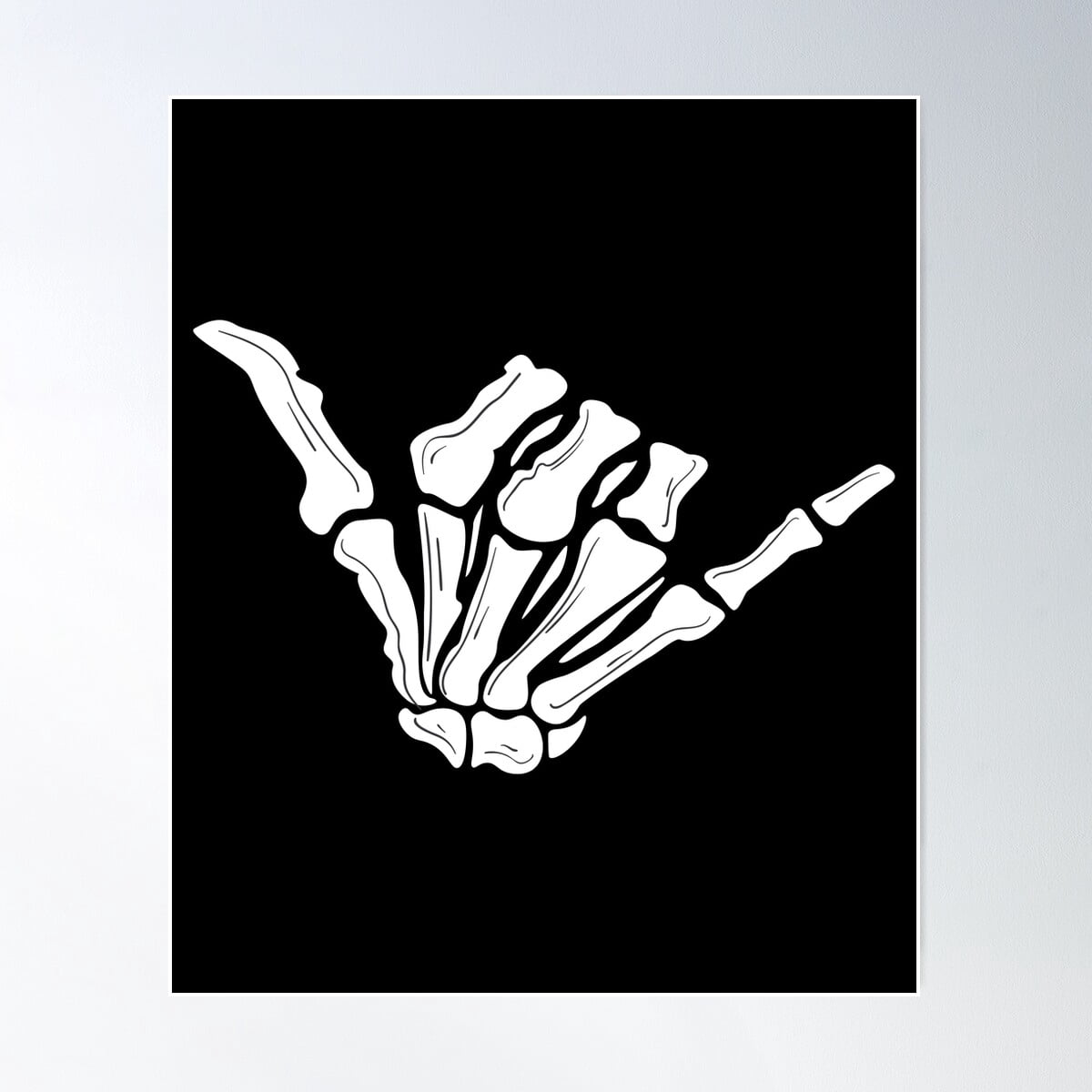 Skeleton Hang Loose Sign Hand | Shaka Poster Wall Art, Modern Wall ...