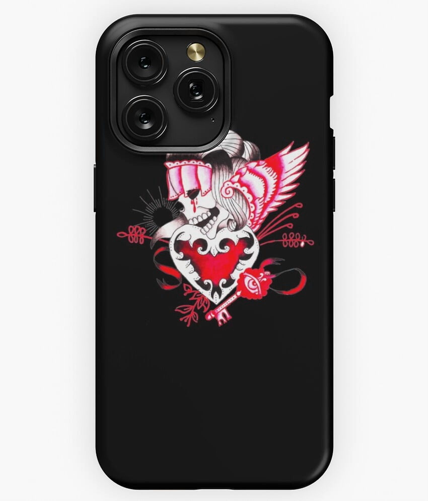 Skeleton Head and Heart Emo Vintage Emotional Key A2624 Phone Case for ...