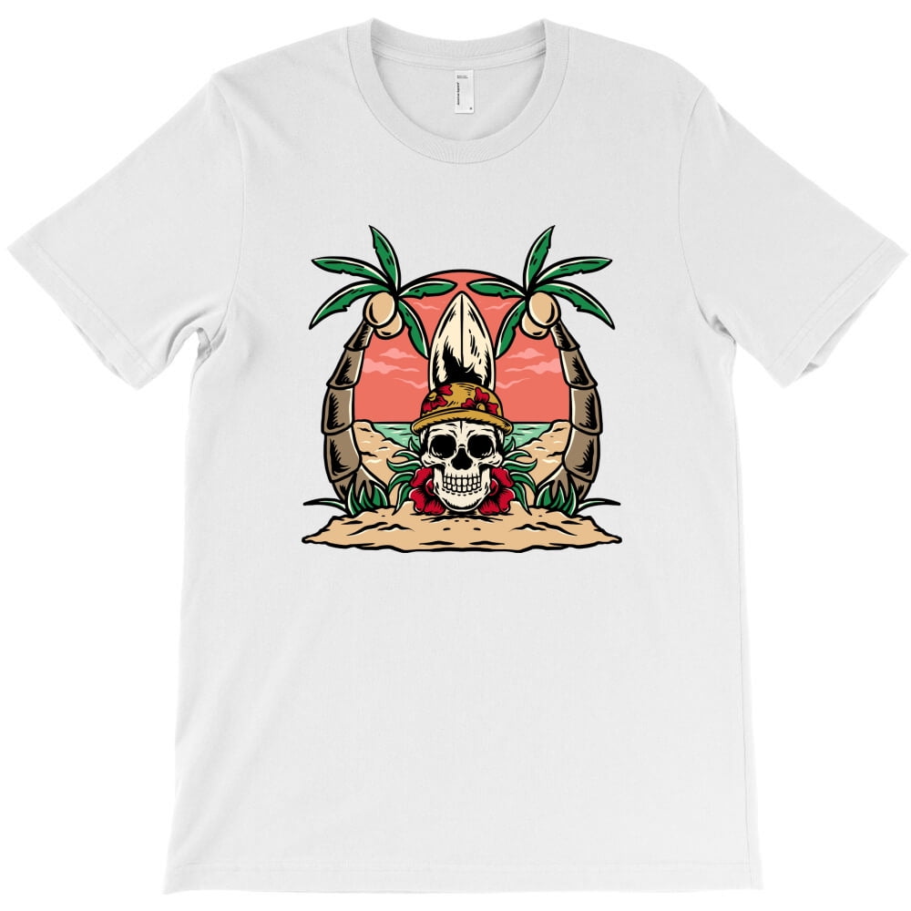 Skeleton Head with Summer Vibes Themed Graphic Design for Vacation ...