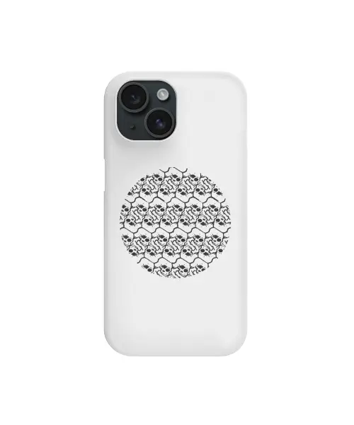Skeleton Heads and Honey Tessellation Circle Phone Case for iPhone 16 ...