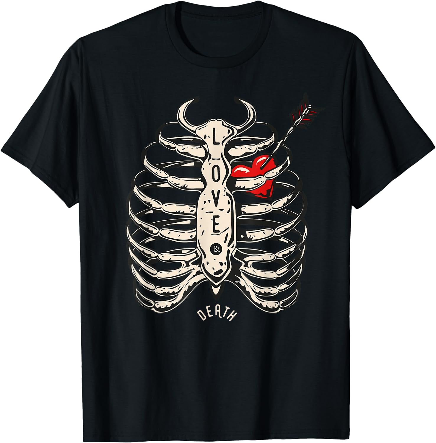 Skeleton Heart Rib Cage Shirt X-Ray Funny Halloween T-Shirt - Walmart.com