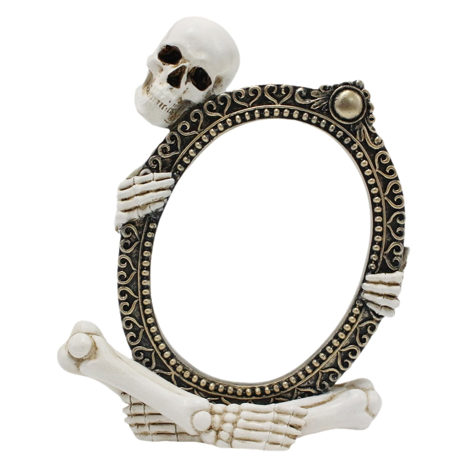 Skeleton Holding Mirror Frame Statue,Vintage Skeleton Mirror Frame ...