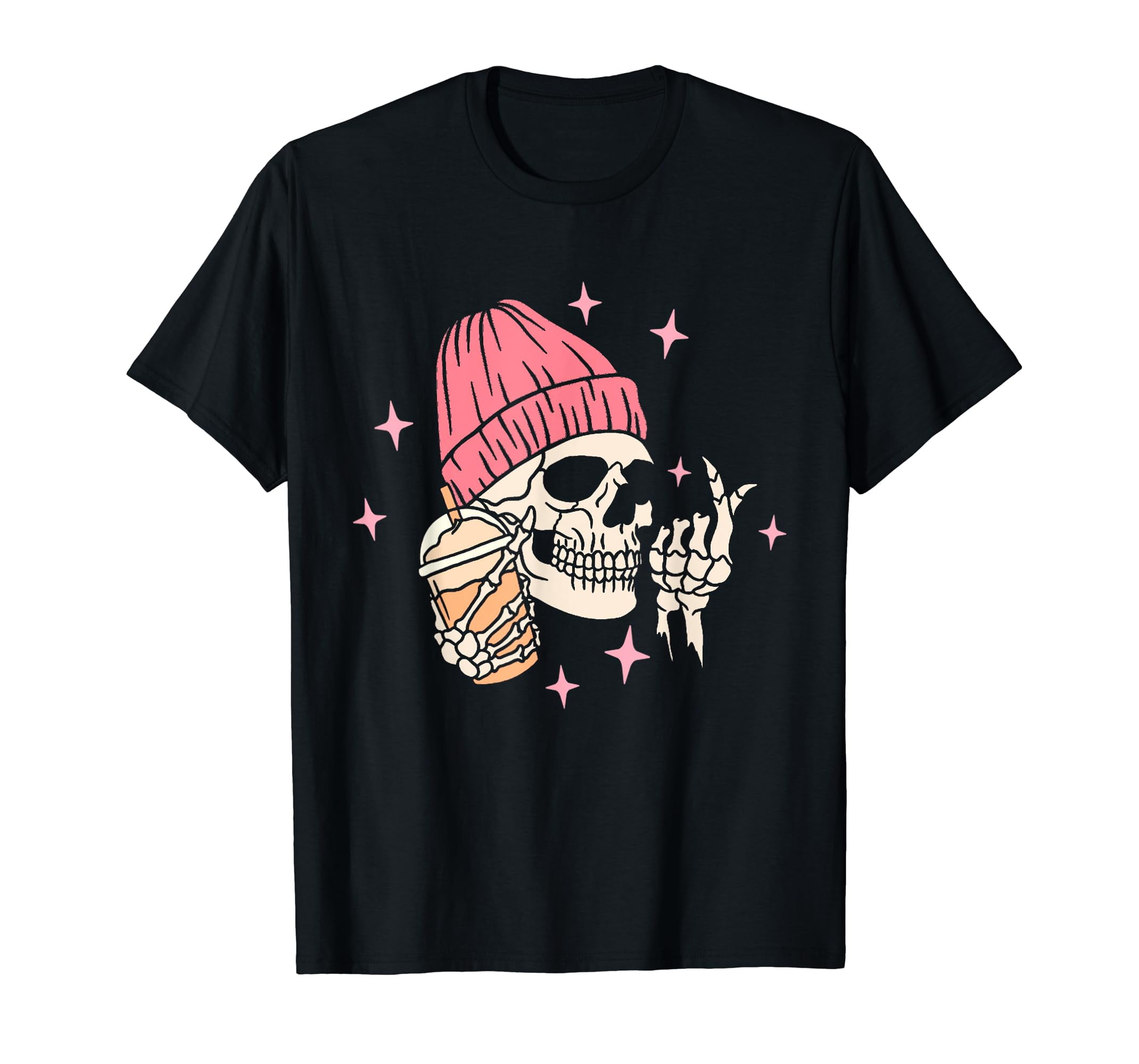 Skeleton Ice Coffee Lover T-Shirt - Walmart.com