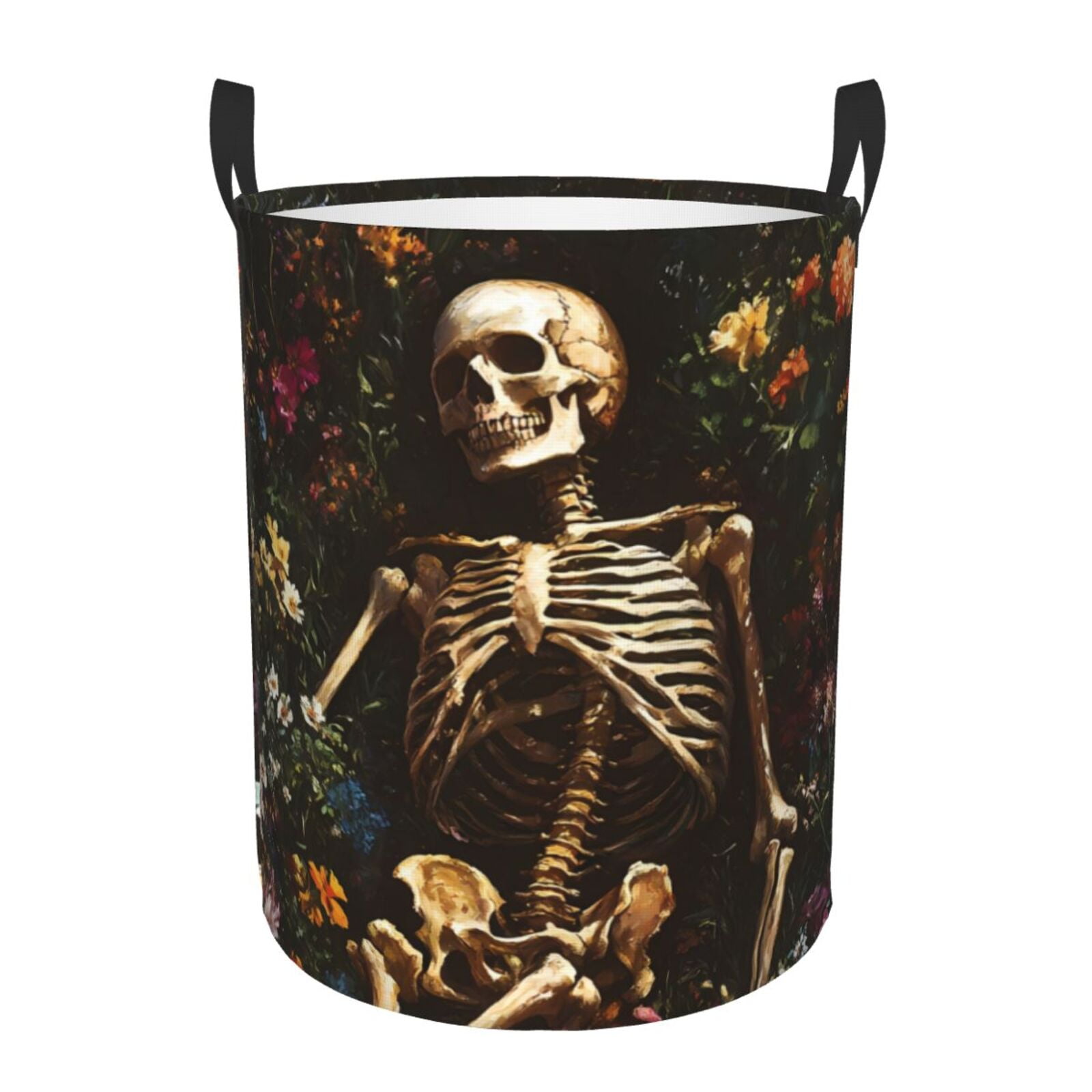 Skeleton In Flower Bed Laundry Basket, Laundry Hamper, Dirty Clothes ...