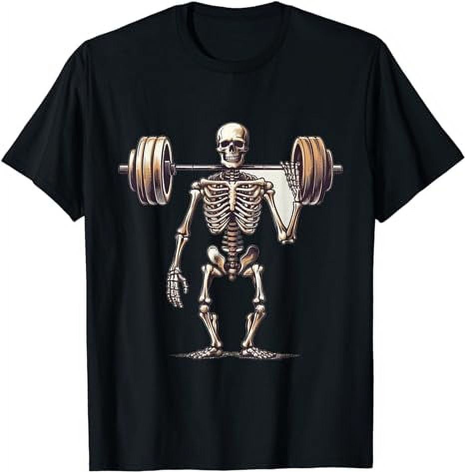 Skeleton Lifting Halloween Costume Fitness Gym Workout T-Shirt ...