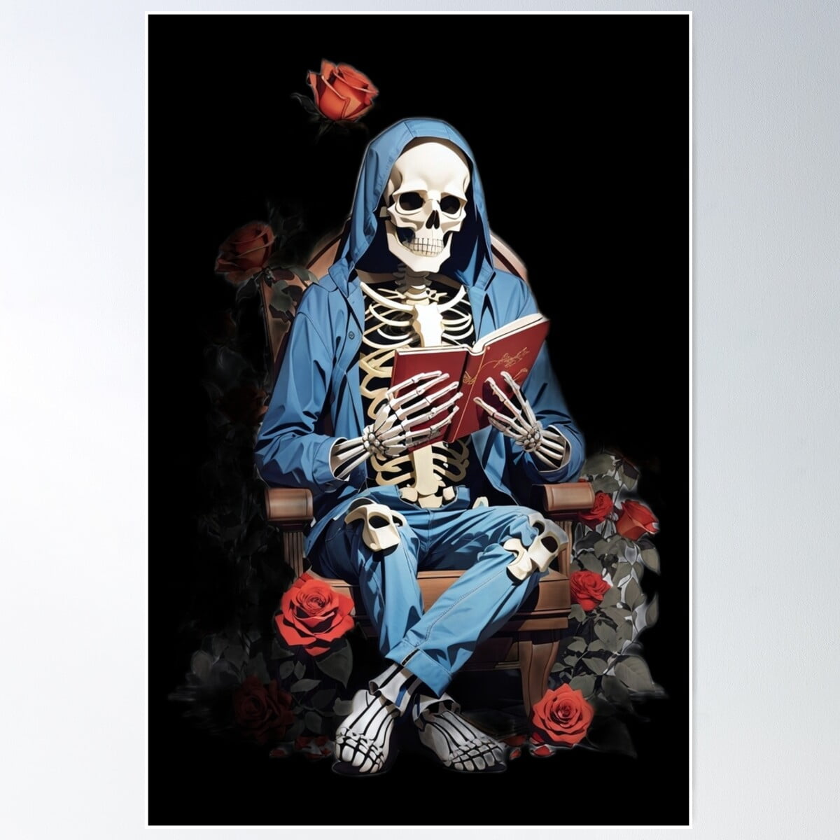Skeleton Man And Roses: A Gothic And Floral For Book Lovers And ...