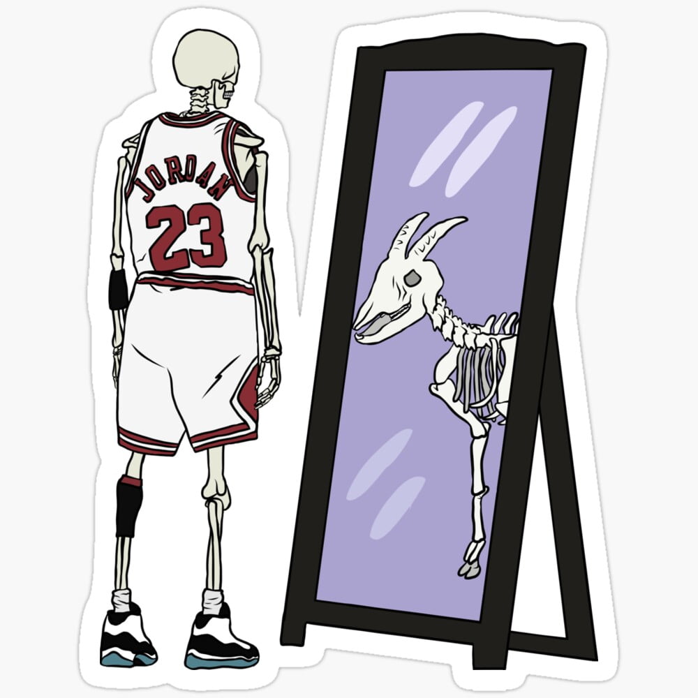 Skeleton Michael Jor.Dan Mirror Goat Sticker Phone Decal Water Bottle Stickers Car Decals ...