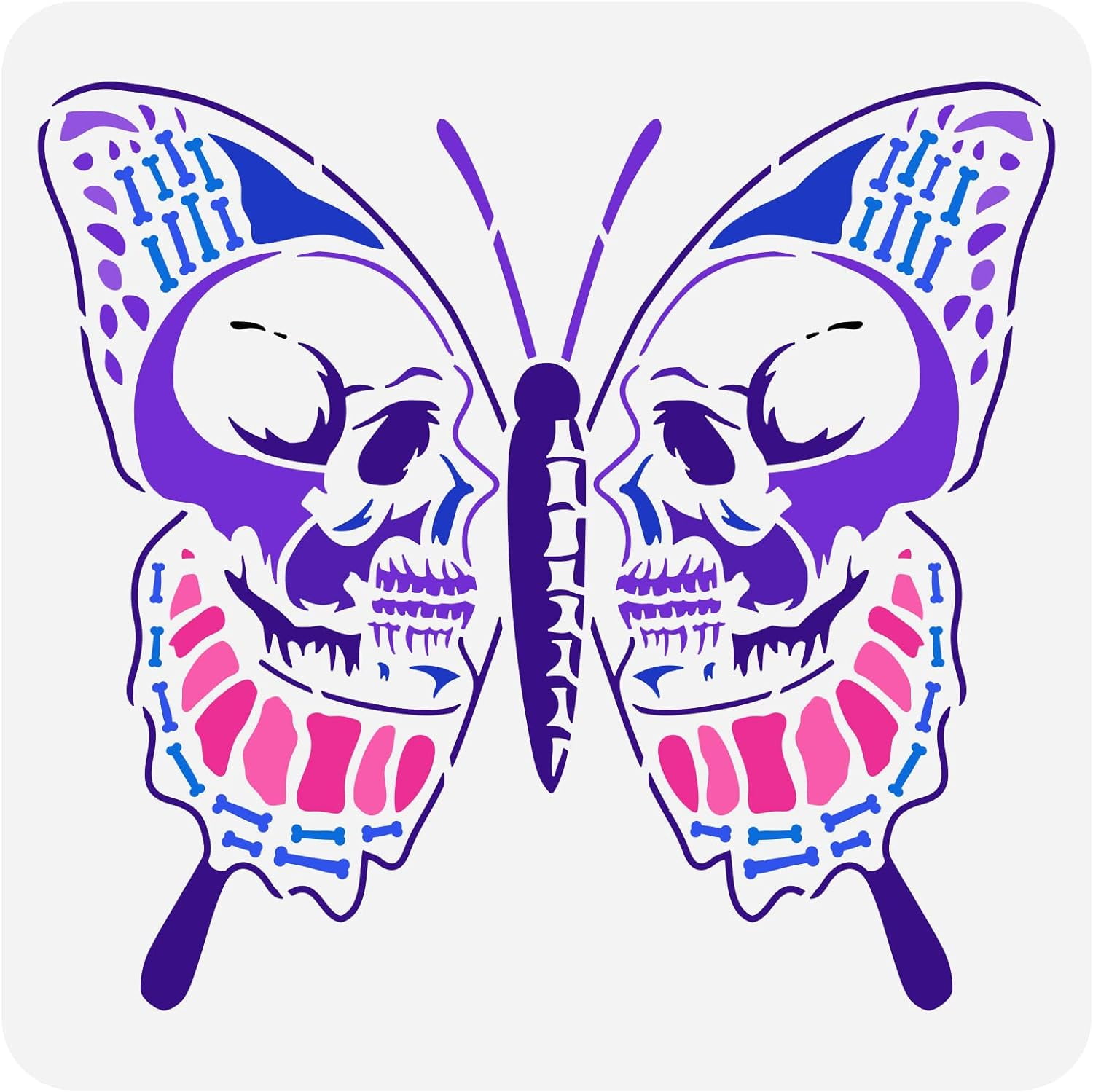 Skeleton Moth Painting Stencil 11.8x11.8inch Reusable Moth Skull ...