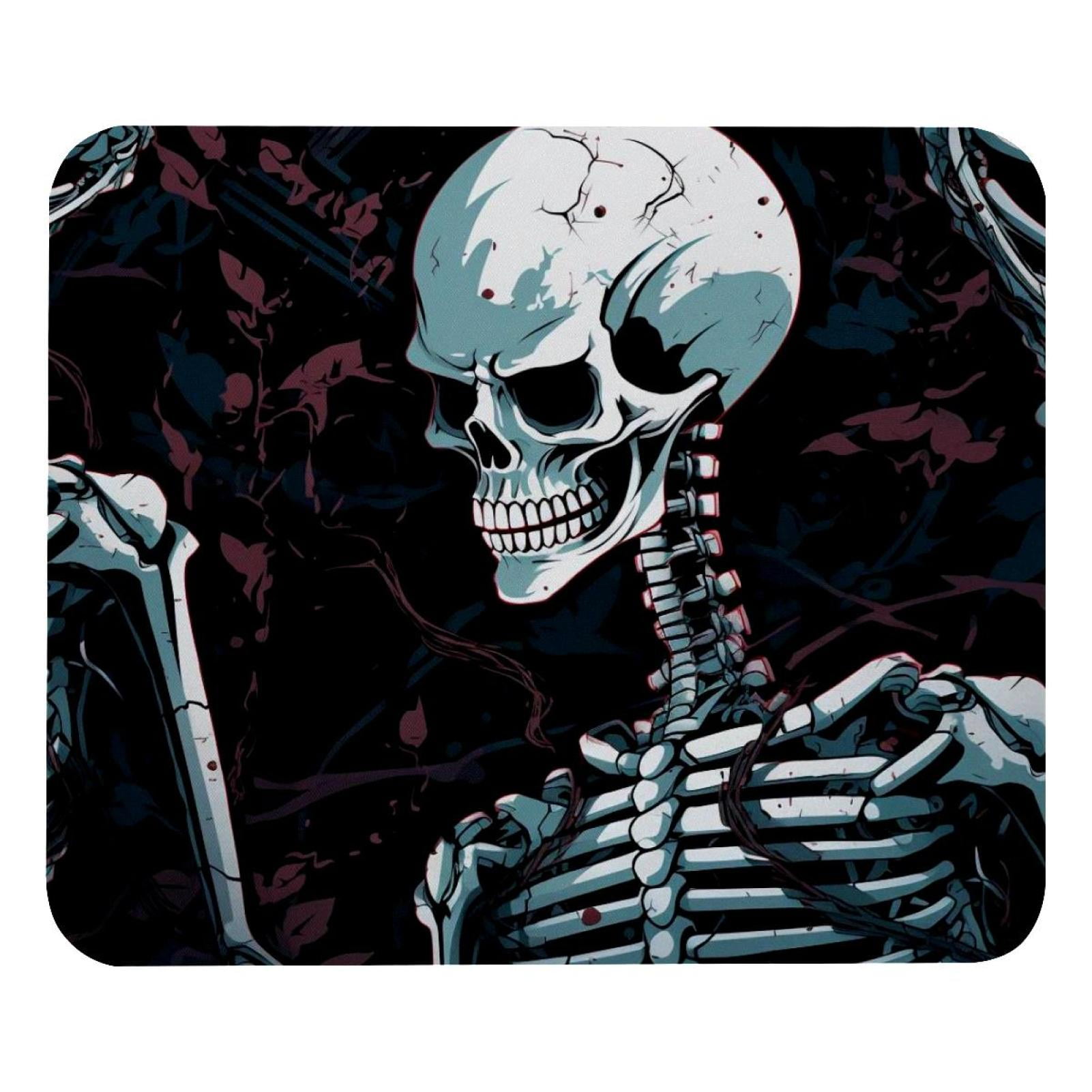 Skeleton Mouse Pad, Rubber Base Computer Mouse Pads for Wireless Mouse ...
