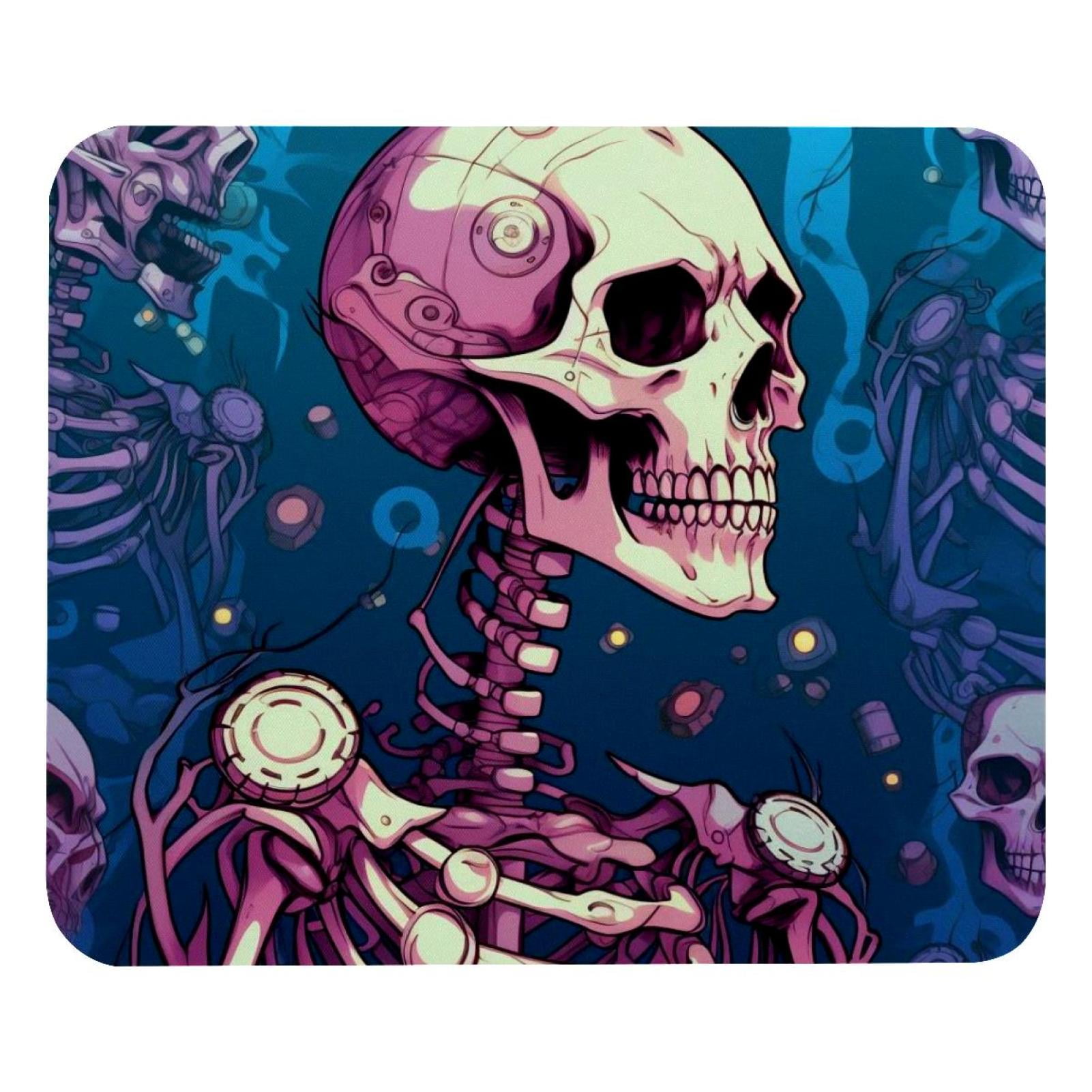 Skeleton Mouse Pad, Rubber Base Computer Mouse Pads for Wireless Mouse ...
