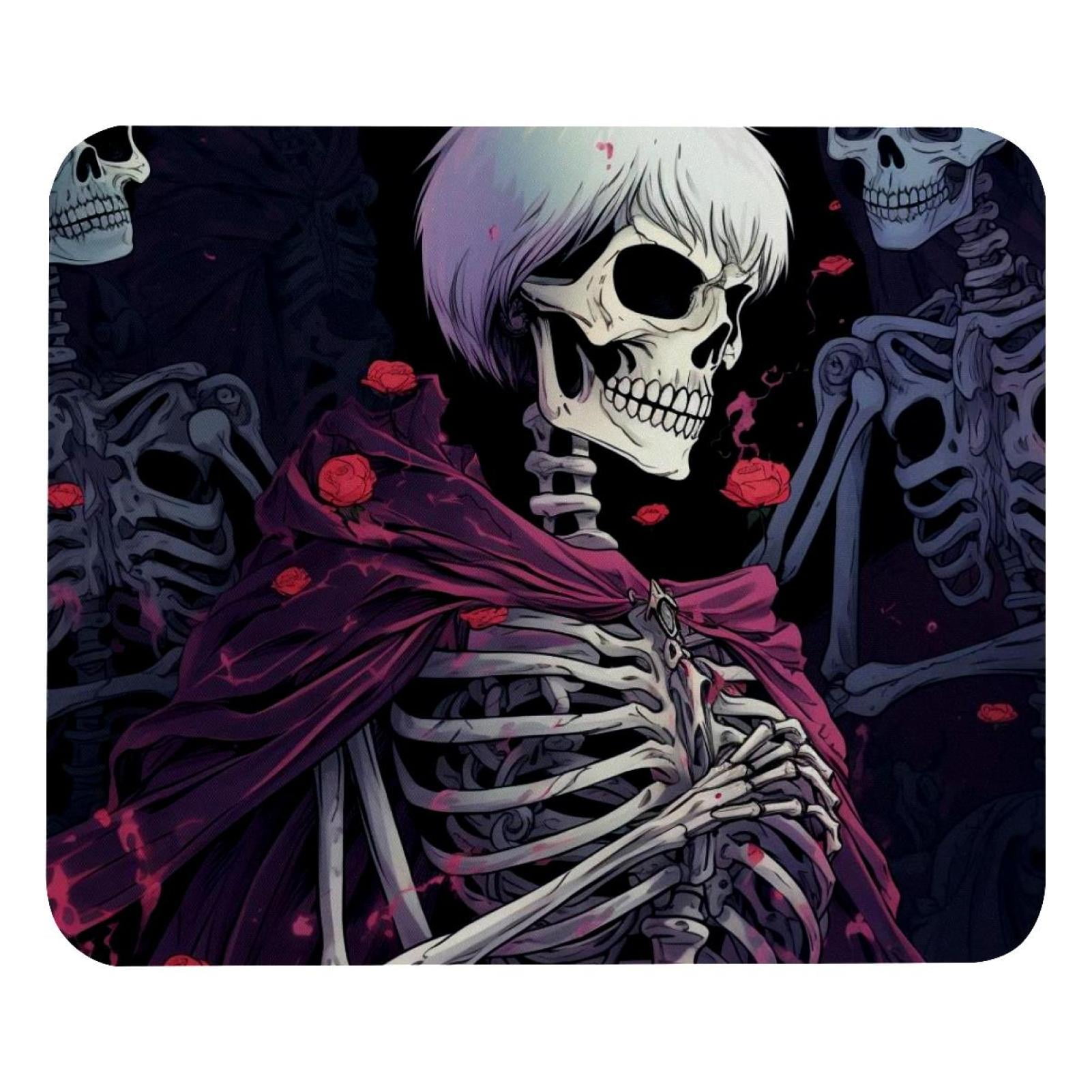Skeleton Mouse Pad, Rubber Base Computer Mouse Pads for Wireless Mouse ...