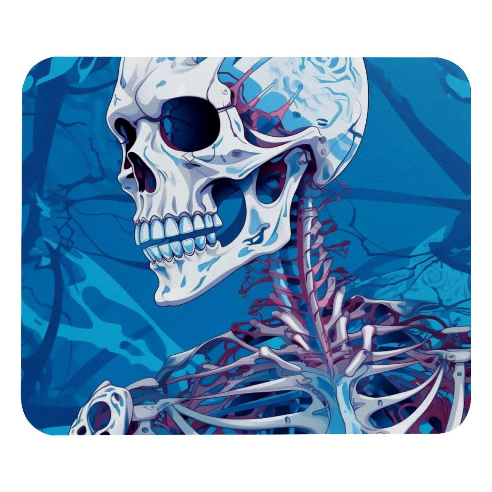 Skeleton Mouse Pad, Rubber Base Computer Mouse Pads for Wireless Mouse ...