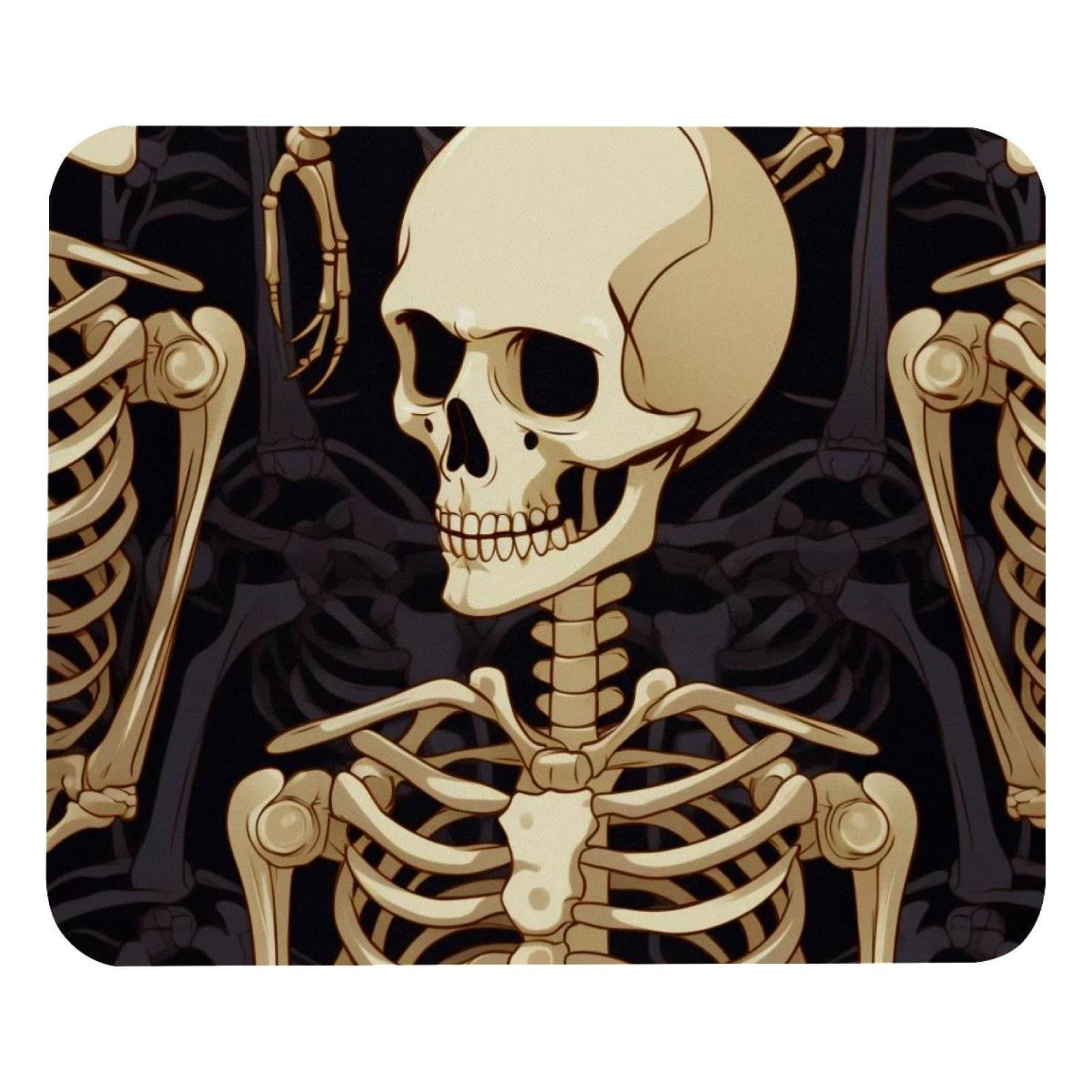 Skeleton Mouse Pad, Rubber Base Computer Mouse Pads for Wireless Mouse ...
