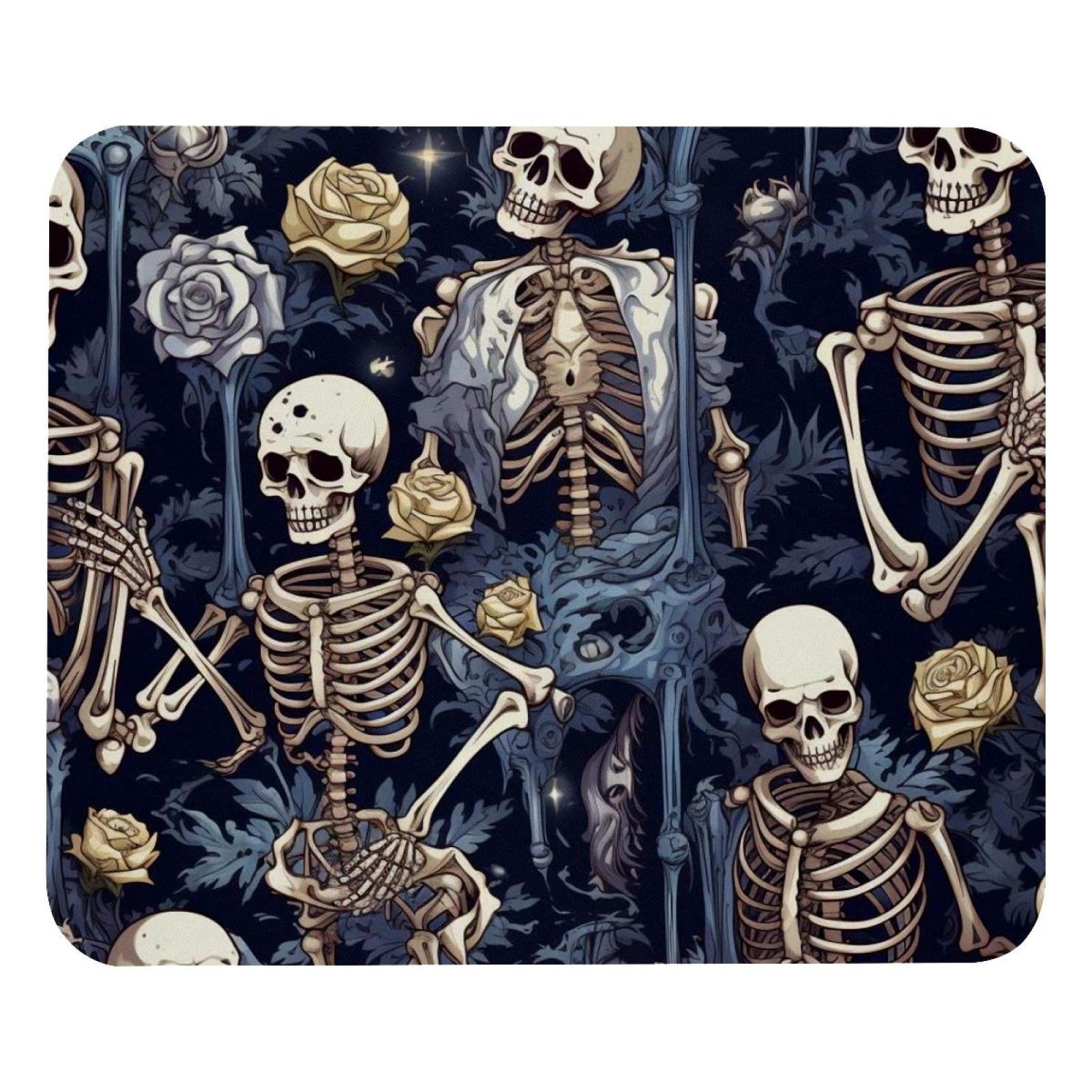 Skeleton Mouse Pad, Rubber Base Computer Mouse Pads for Wireless Mouse ...