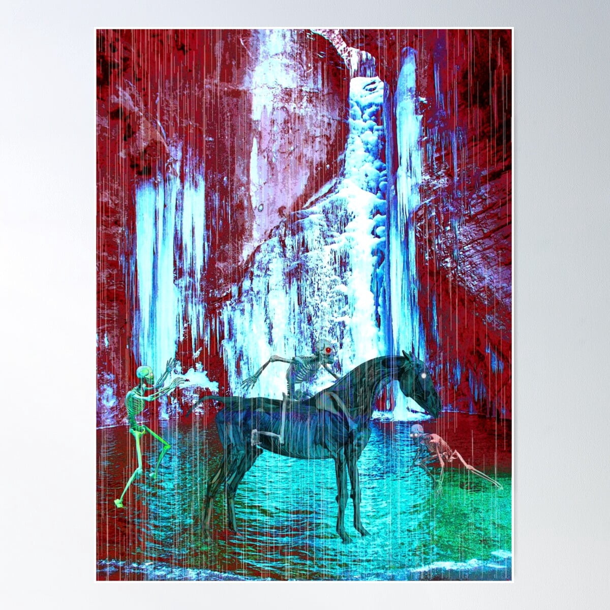 Skeleton On Horseback Poster Wall Art, Modern Wall Decor For Living ...