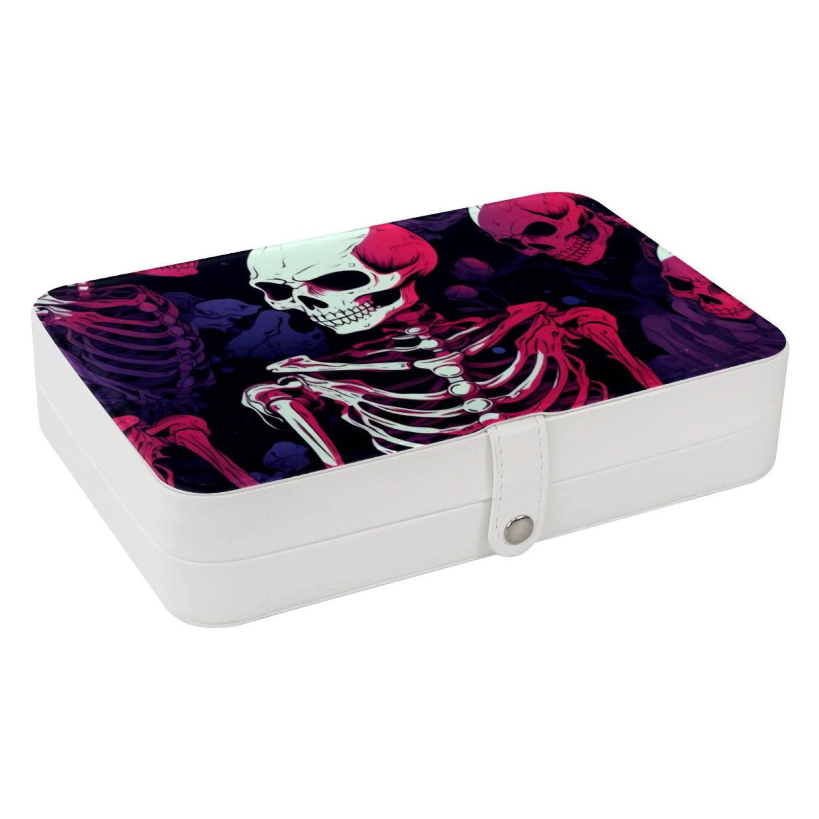 Skeleton PU Leather Jewelry Storage Box with Removable Compartment and ...