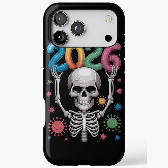 Skeleton Party New Year 2026 Funny iPhone Case 17 through 11 Pro Max ...