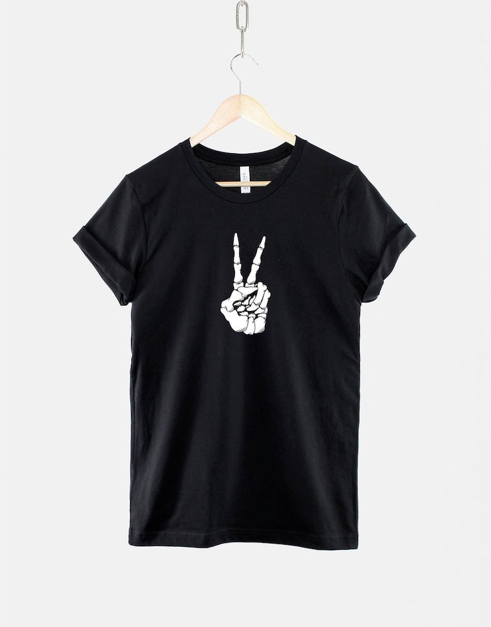 Skeleton Peace Hand Sign T-Shirt - Love Pastel Goth - Walmart.com