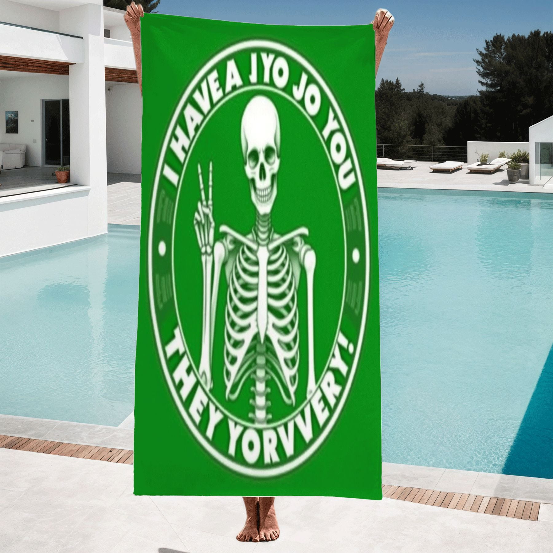 Skeleton Peace Sign Beach Towel - Fun & Unique Design for Pool Bath and ...