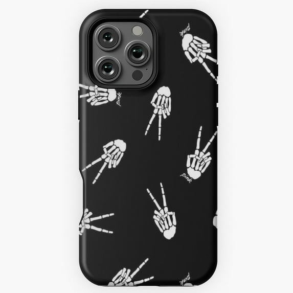 Skeleton Peace Sign Phone Case for iPhone 16 15 14 13 12 11 Pro Max ...