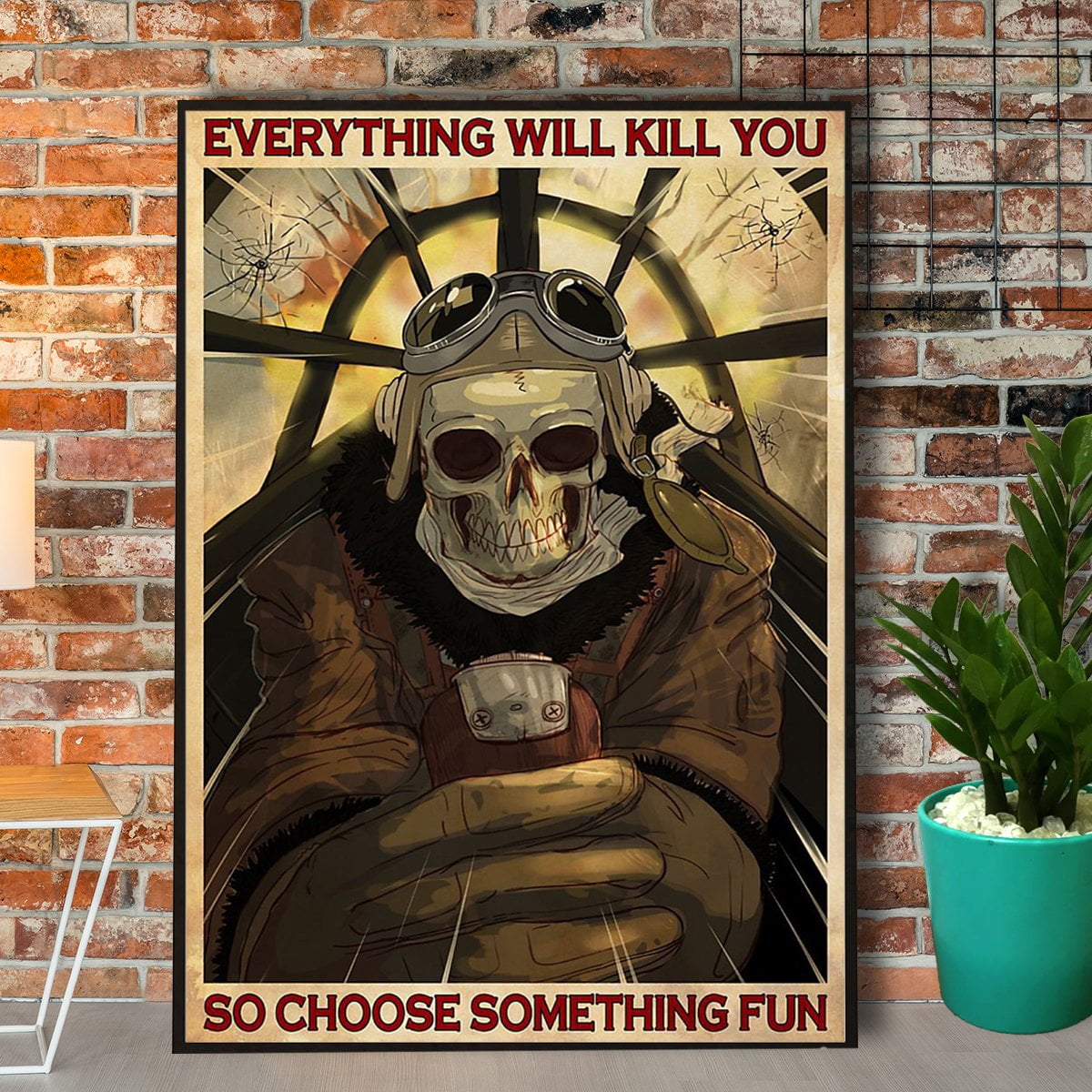 Skeleton Pilot Choose Something Fun Paper Poster No Frame 16 x 24 Inch ...