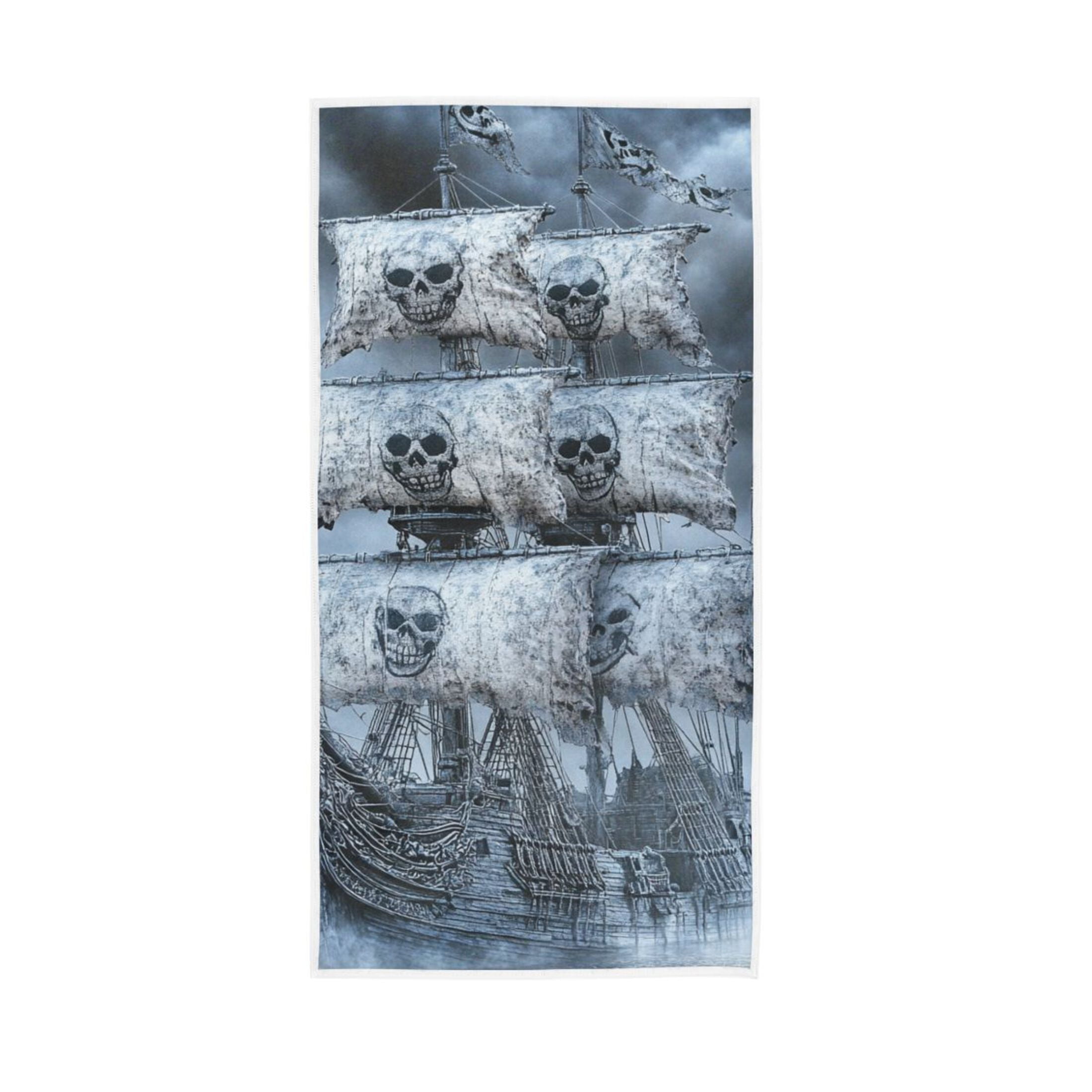 Skeleton Pirate Ship Face Towel Absorbent Hand Towels Bath Sport Gym ...