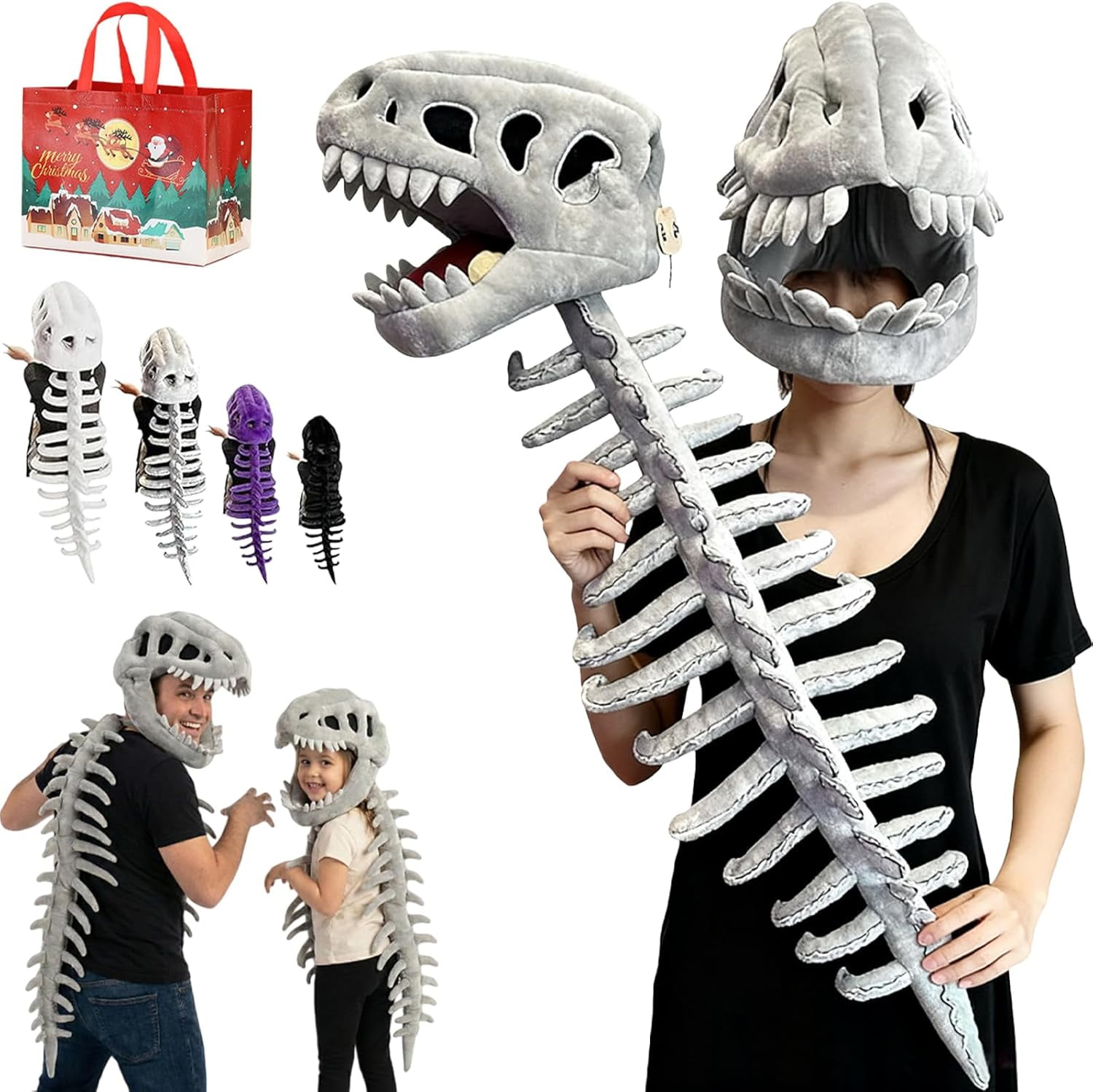 Skeleton Plush, Skeleton Plushies Wearable, Wearable Dinosaur Skeleton ...