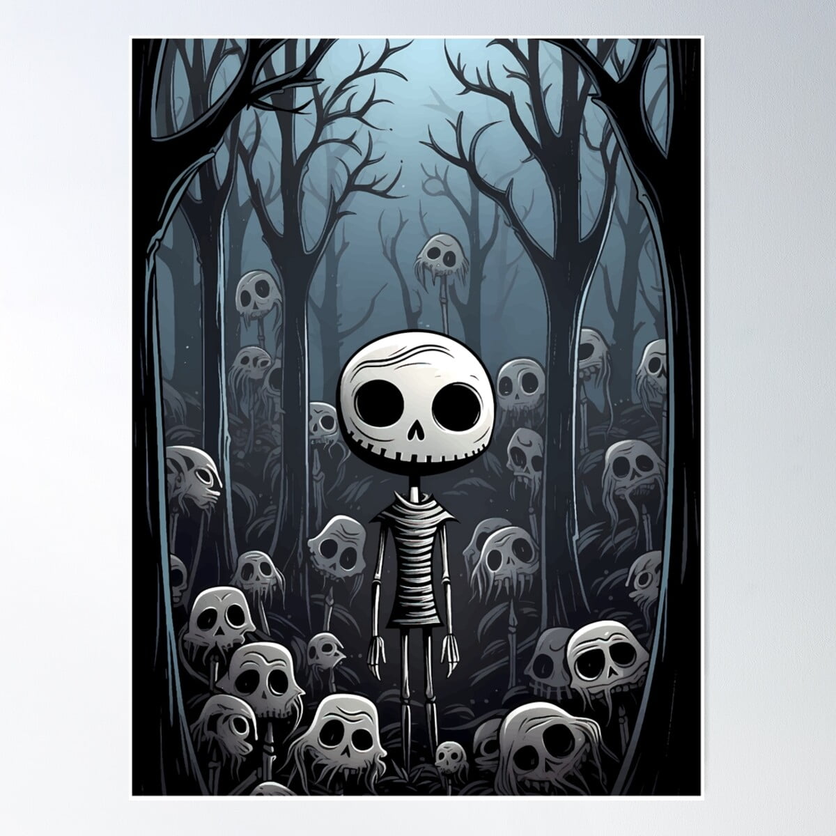 Skeleton Poster - Jack Skellington Inspired Poster Wall Art, Modern ...