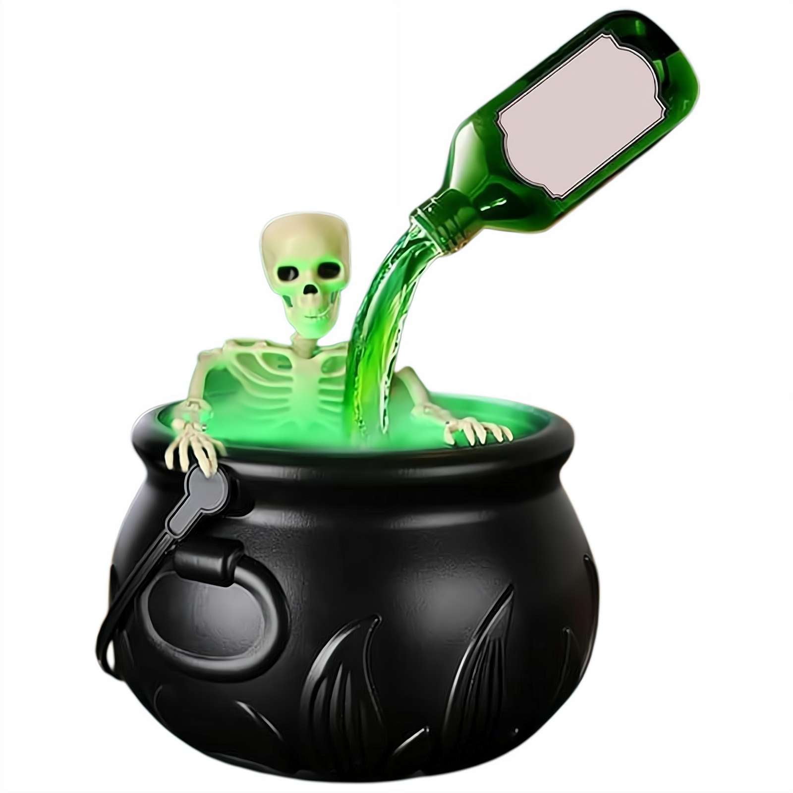 Skeleton Potion Witches Cauldron, Bubbling Effect with Floating Potion ...