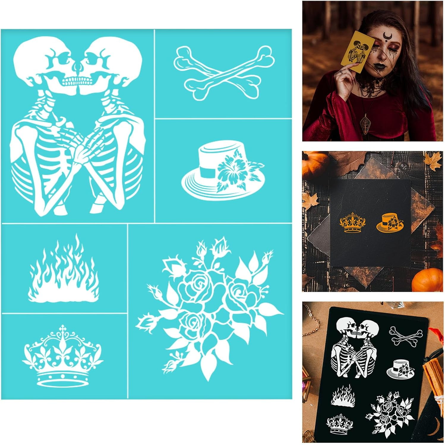Skeleton Print Stencils Painting Templates Screen Print Template Skull ...