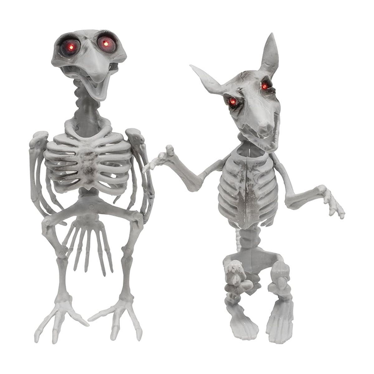 Skeleton Rat Crow 2pc Spooky LED Light Up Set Realistic Haunted House ...