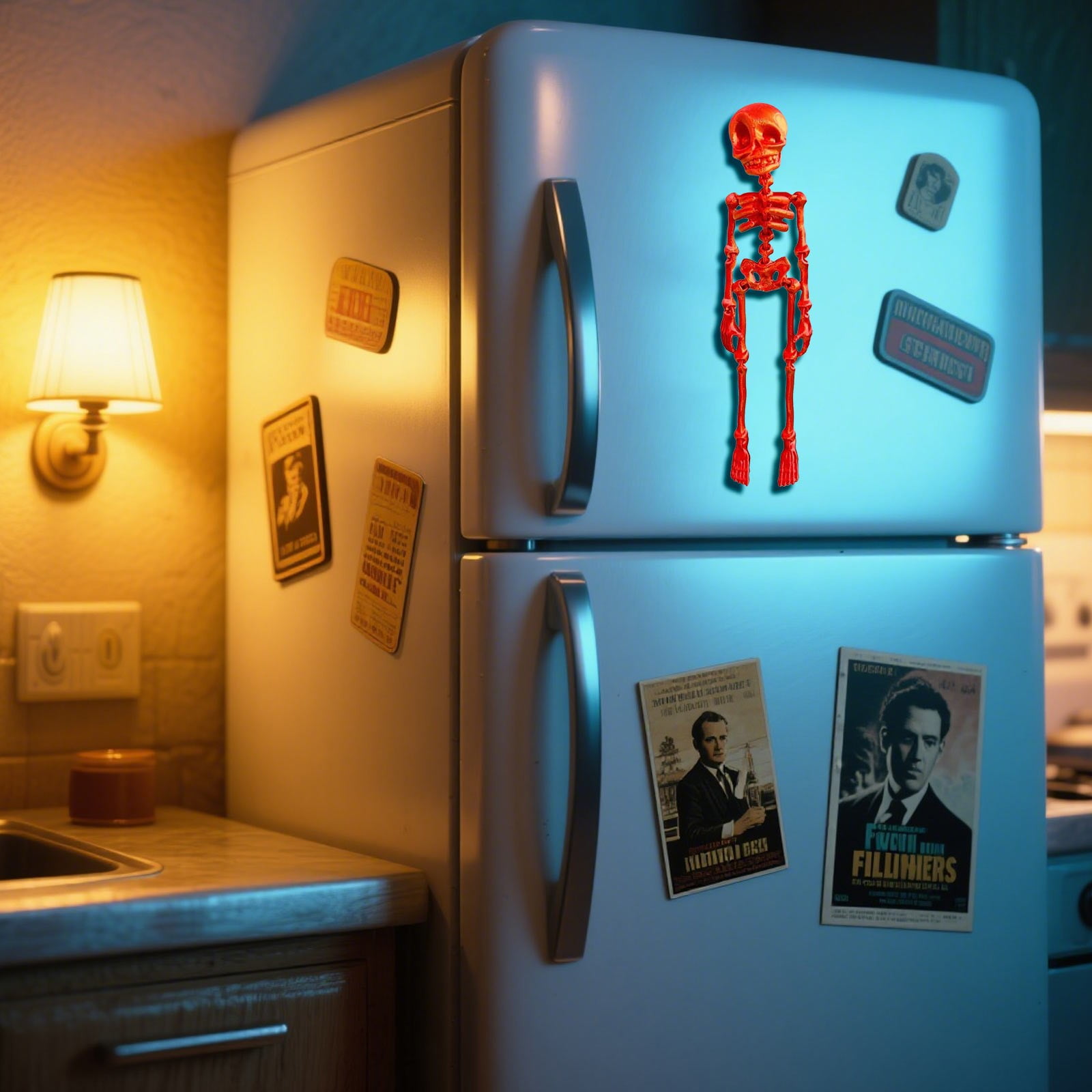 Skeleton Refrigerator Magnets,Poseable Halloween 3D Printed Articulated ...