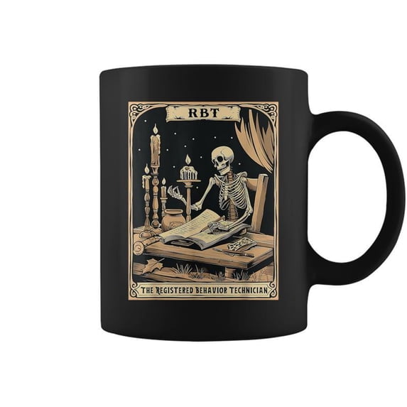 Skeleton Registered Behavior Technician Tarot Card Aba Rbt Coffee Mugs ...