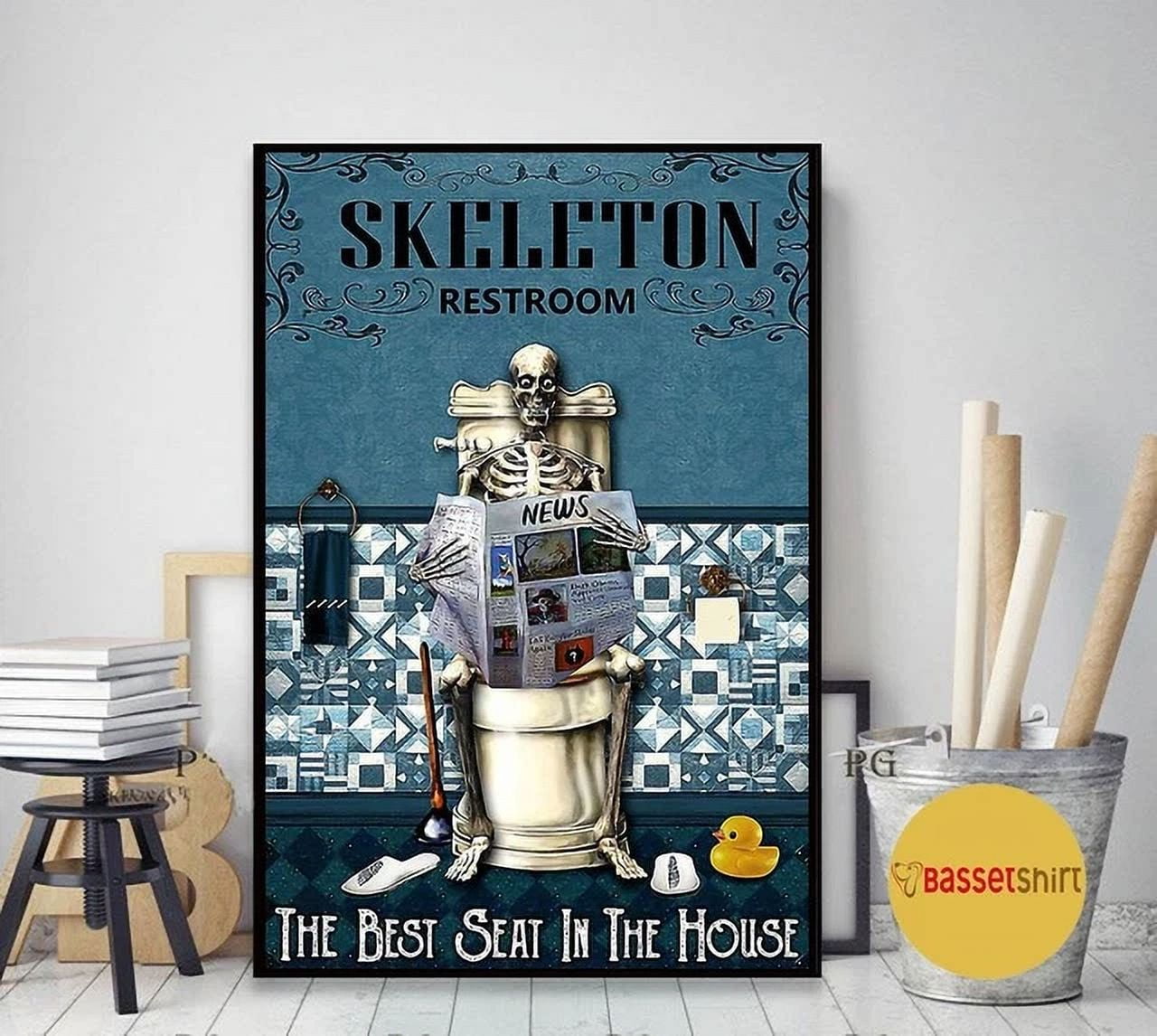 Skeleton Restroom The Best Seat In The House Poster Home Decor, Vintage ...