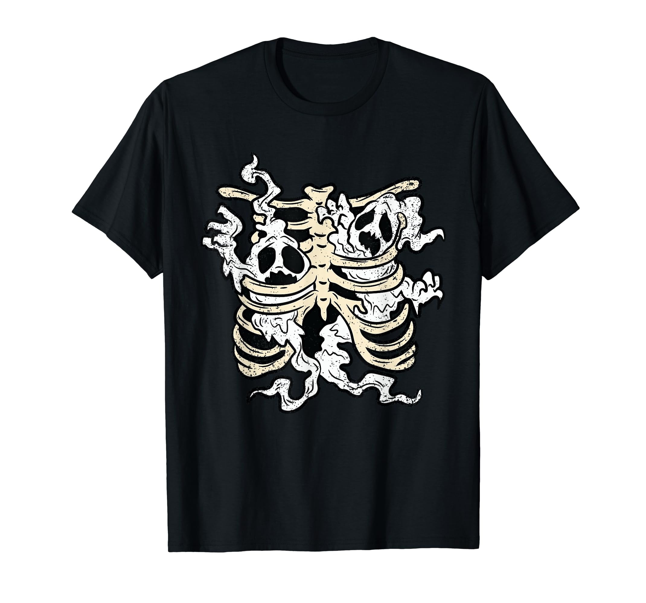 Skeleton Rib Cage Ghost Halloween Costume Bones Ghoul Spirit T-Shirt ...