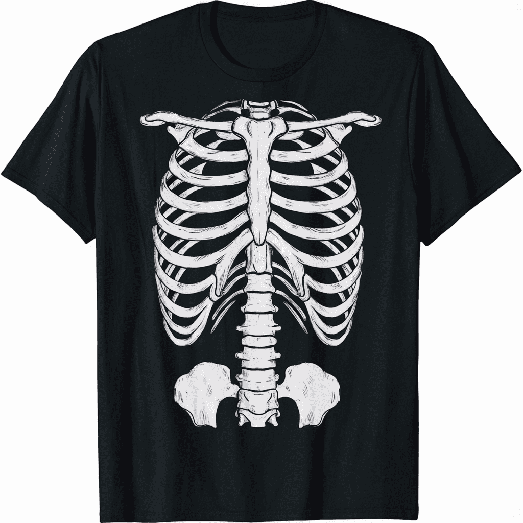 Skeleton Rib Cage Halloween Costume Tee - Walmart.com