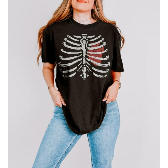 Skeleton Rib Cage, Halloween Shirt, Rib Cage Tshirt, Halloween Skeleton ...