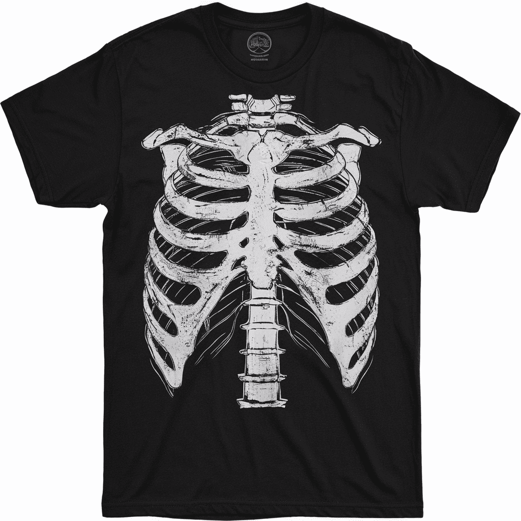 Skeleton Rib Cage Shirt X-Ray Funny Halloween T-Shirt - Walmart.com