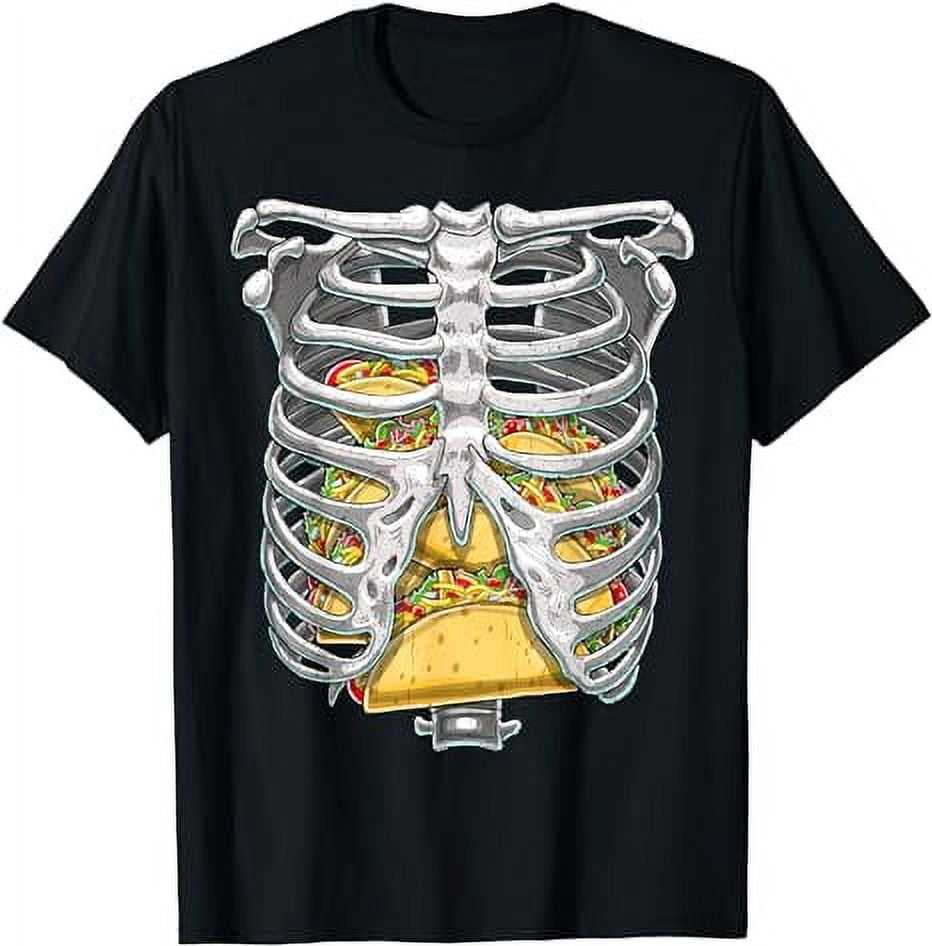 Skeleton Rib Cage T Shirt Halloween Taco Skeleton Costume - Walmart.com