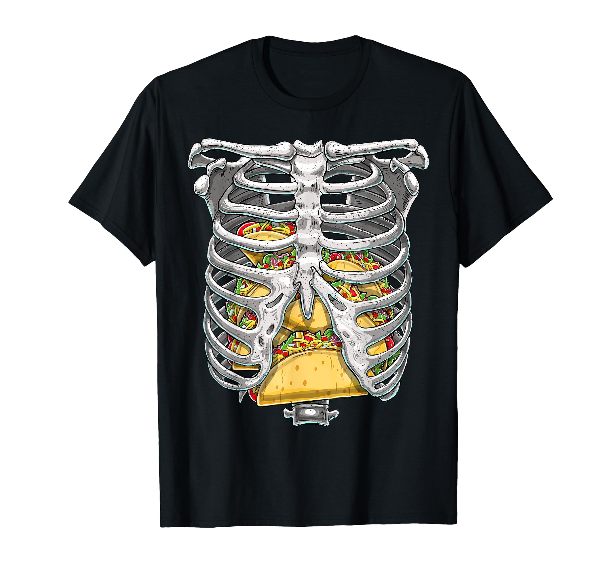 Skeleton Rib Cage T Shirt Halloween Taco Skeleton Costume - Walmart.com